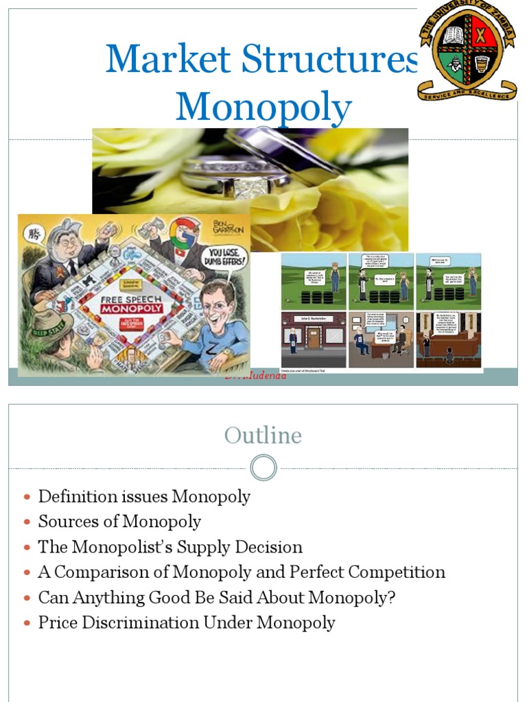 Market Structures Monopoly: Dr. Mudenda | PDF | Monopoly | Price ...