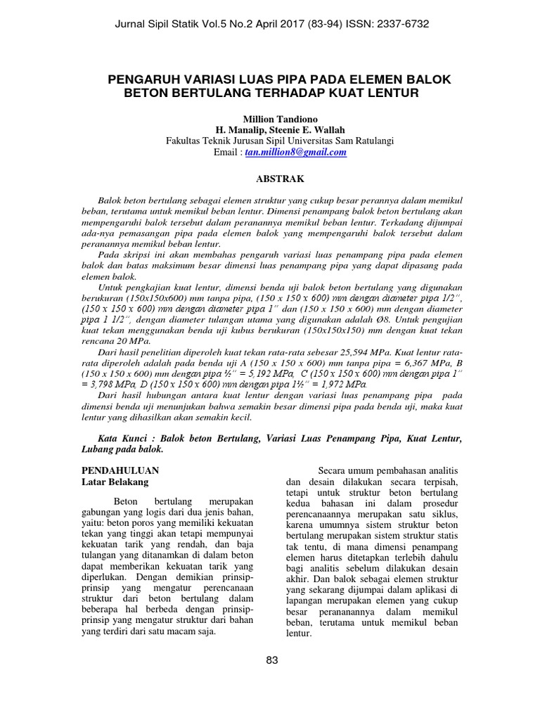 ID Pengaruh Variasi Luas Pipa Pada Elemen B | PDF