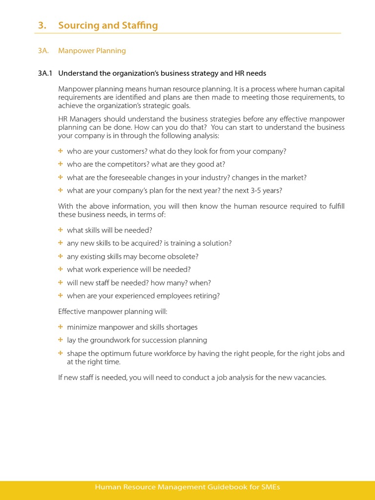Sourcing and Staffing: 3A. Manpower Planning | PDF | Human Resources ...