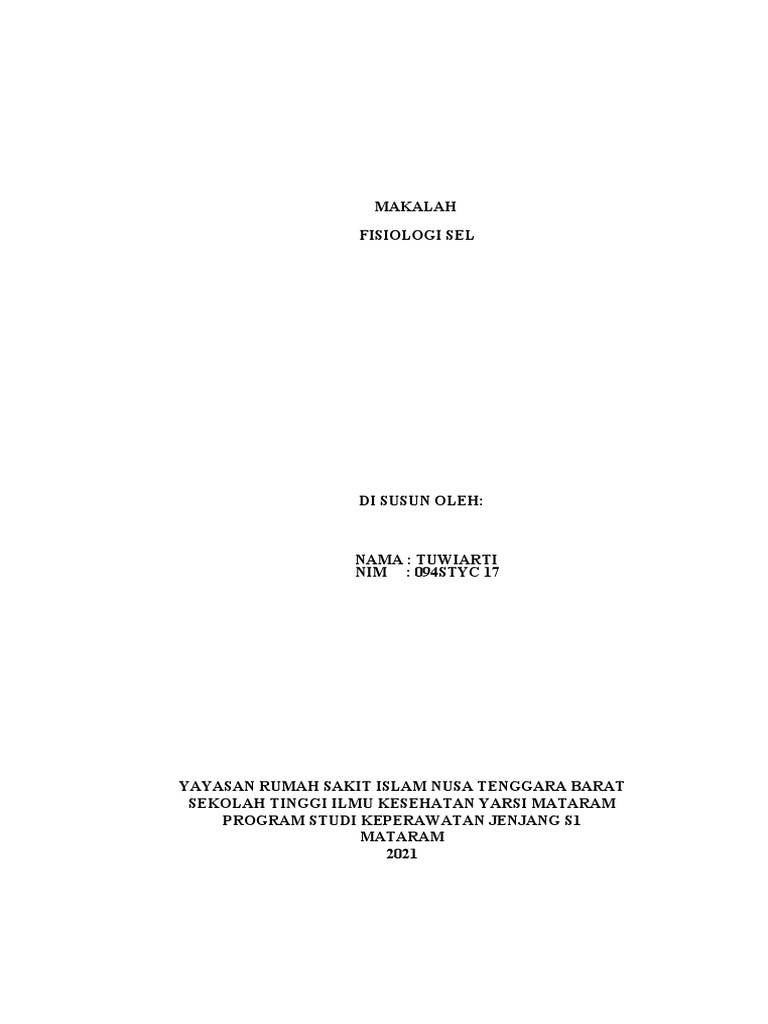 Makalah FISIOLOGI SEL | PDF