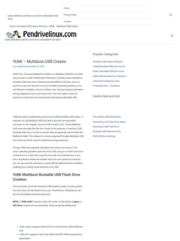 YUMI - Multiboot USB Creator - Bootable Pen Drive Linux | PDF | Usb ...