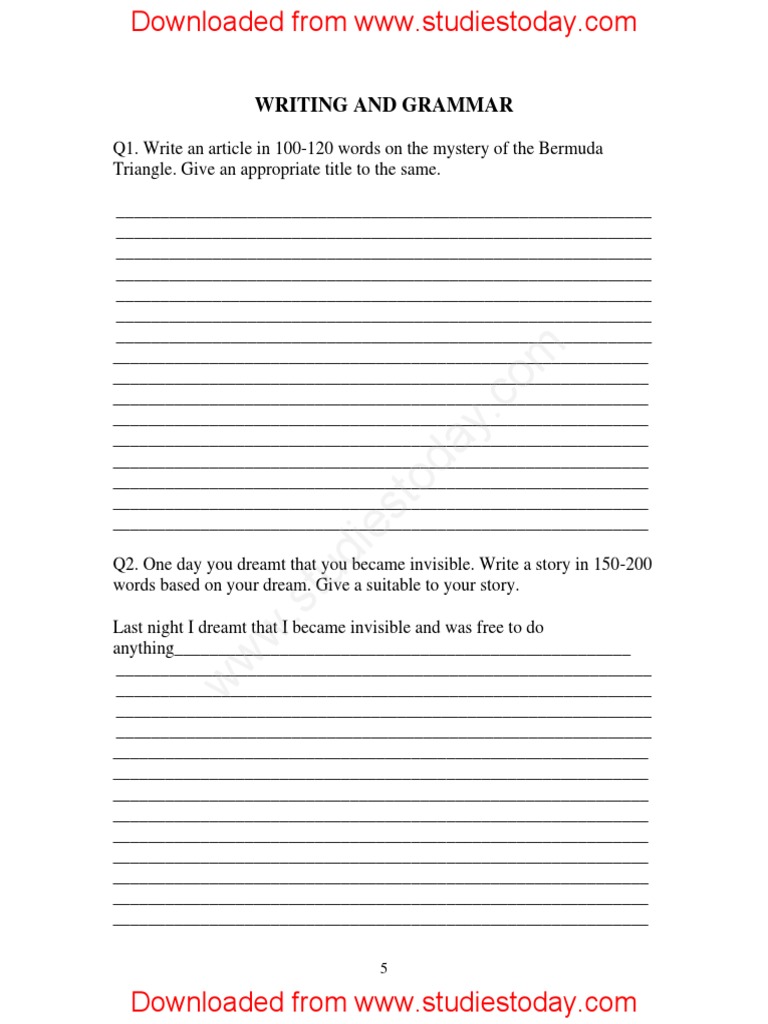 CBSE Class 9 English Writing and Grammer | PDF | Human Communication ...