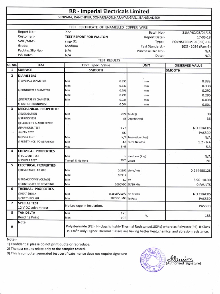 SWG 31 W | PDF | Electrical Components | Electric Power