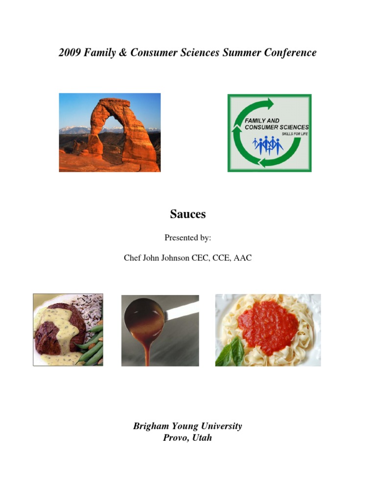 2009 Family & Consumer Sciences Summer Conference Sauces Class | PDF ...
