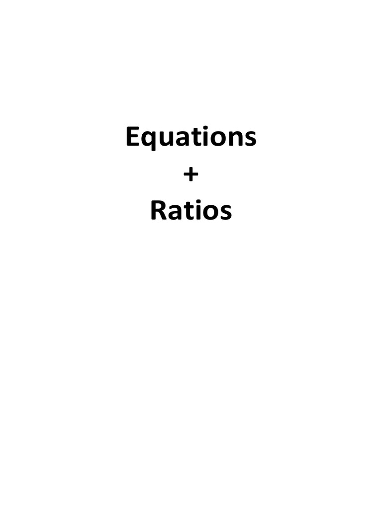 Equations + Ratios | PDF | Equations | Reynolds Number