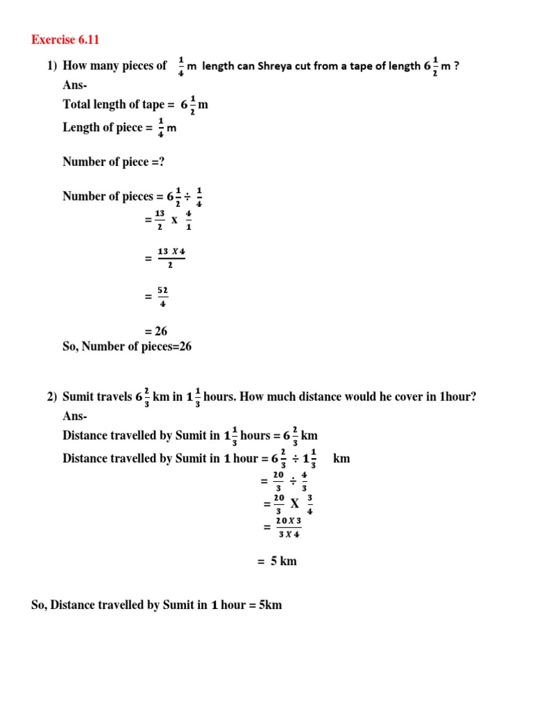 Class 5 Maths Exercise. | PDF
