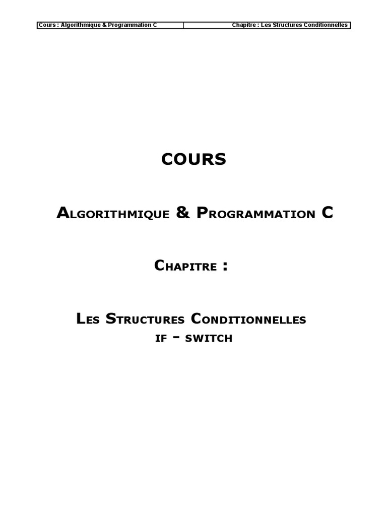 Chap - 03 - Structures Conditionnelles | PDF | Mathématiques | Informatique
