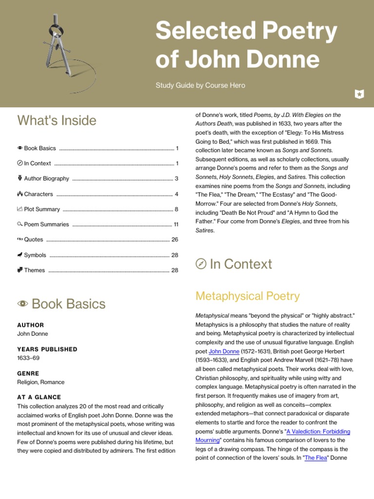Selected Poetry of John Donne: What's Inside | PDF | Trinity | Catholic ...