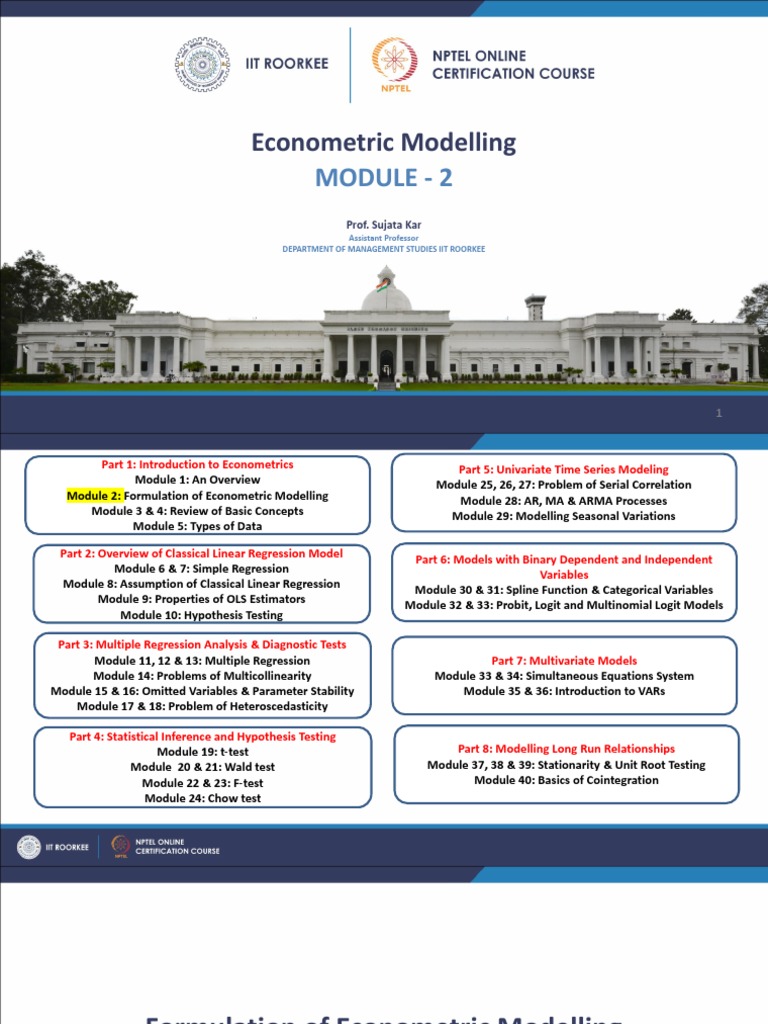 Econometric Modelling: Module - 2 | PDF | Regression Analysis | Statistics