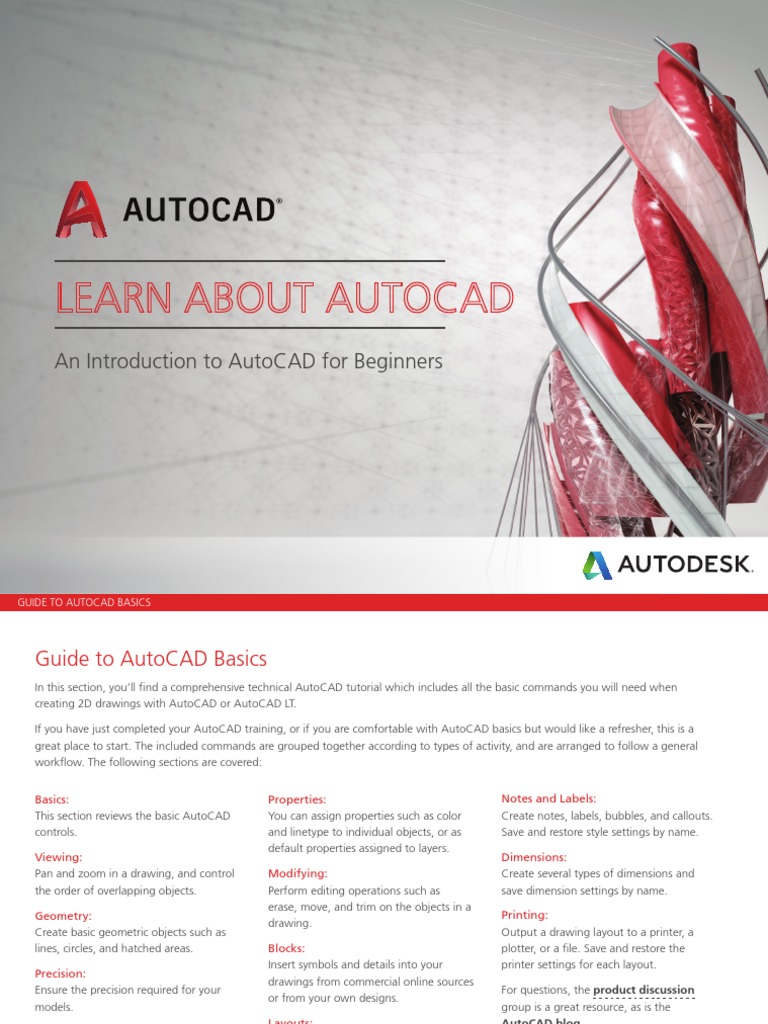 AutoCAD Basics for Beginners Guide | PDF | Menu (Computing) | Window ...