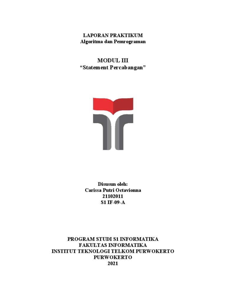 Modul Iii "Statement Percabangan": Laporan Praktikum Algoritma Dan ...