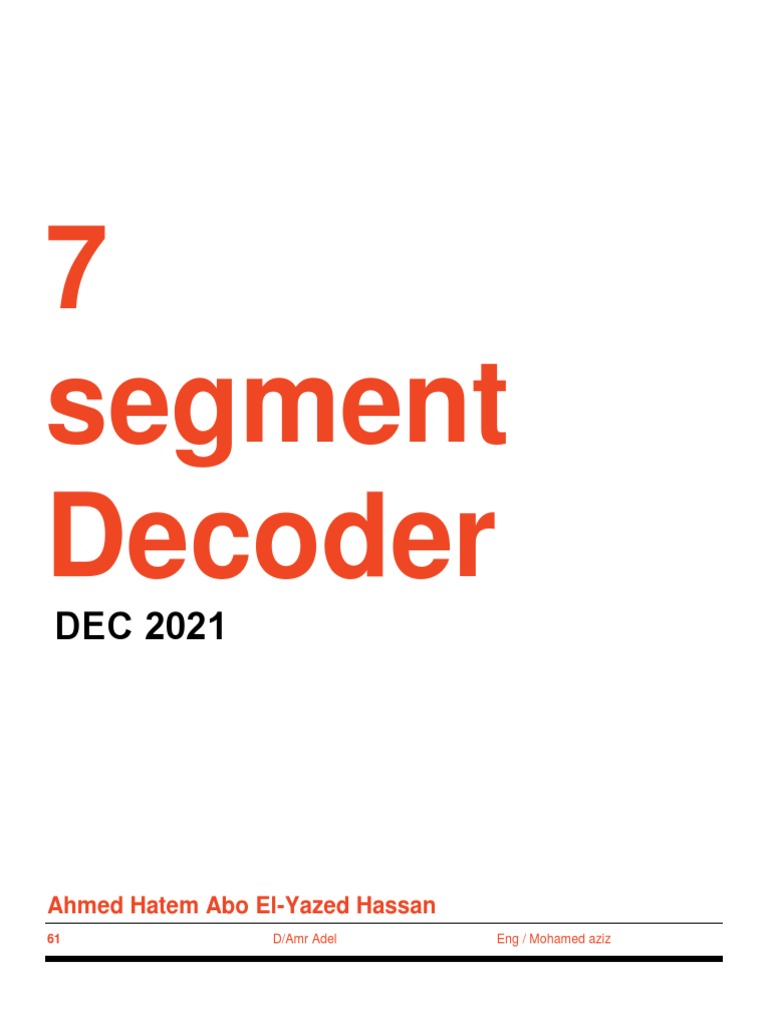 7 Segment Decoder | PDF