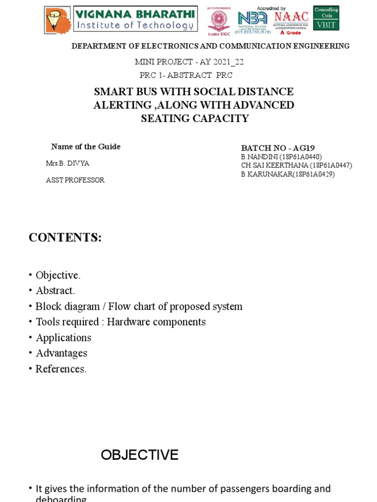 Smart Bus PPT AG19 ECE - A 2021 - 22 | PDF | Bus | Public Transport