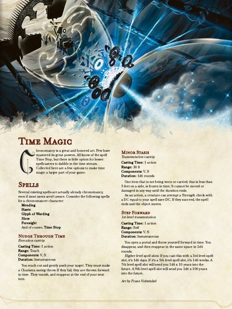 Chronomancy 5e | PDF | Time Travel