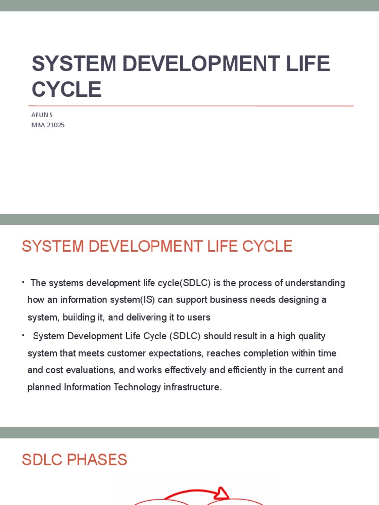 System Development Life Cycle | PDF