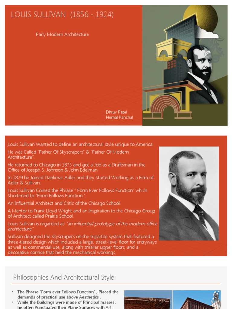 LOUIS SULLIVAN (1856 - 1924) : Early Modern Architecture | PDF ...