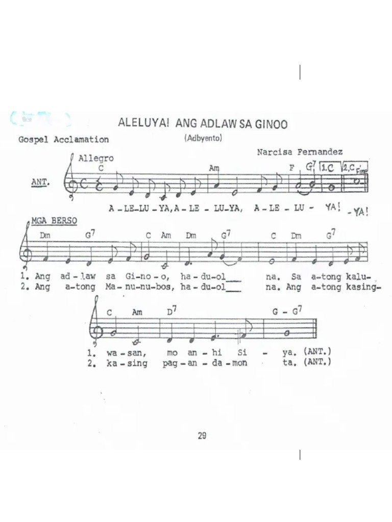 Aleluya, Ang Adlaw Sa Ginoo - Narcissa Fernandez | PDF