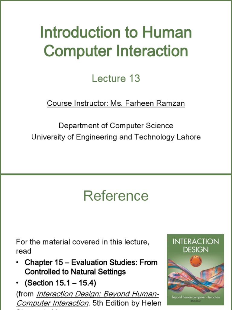 W13 - Evaluation Studies - From Controlled To Natural Settings | PDF | Usability | Experiment