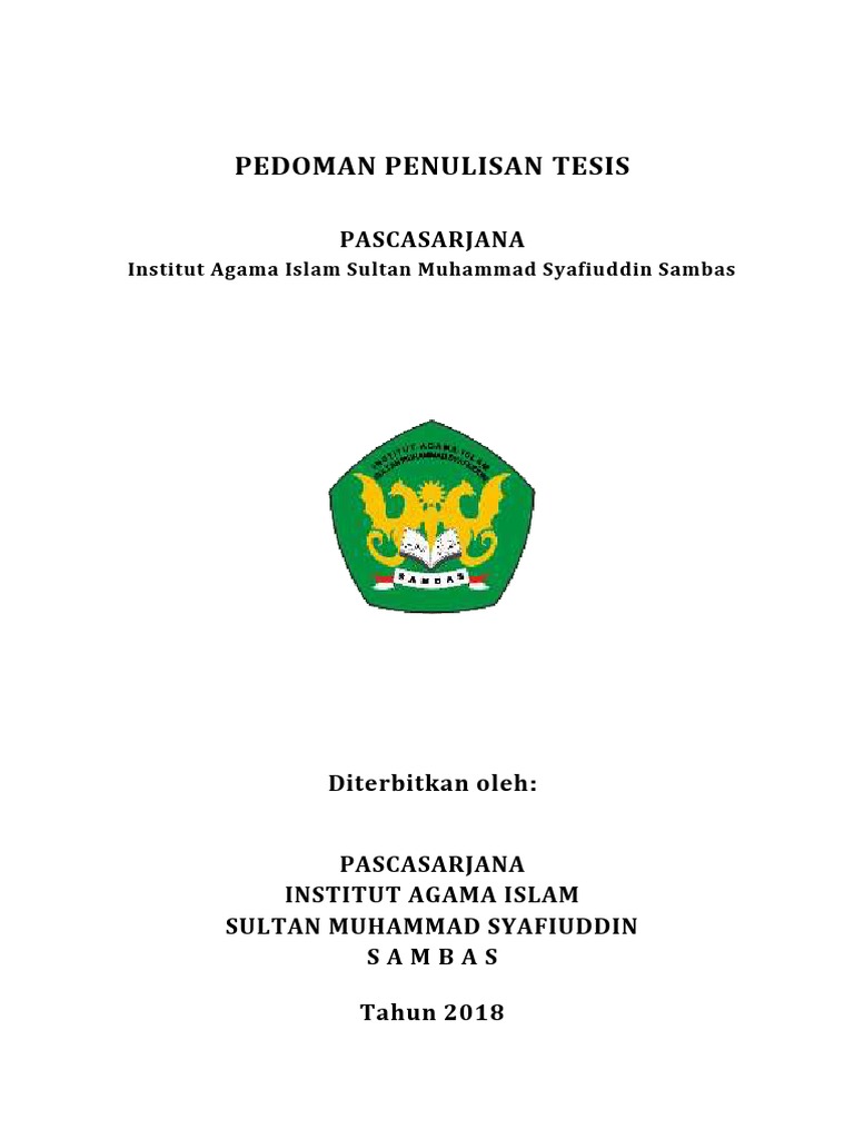 Binder Pedoman Penulisan Tesis Iais Sambas | PDF