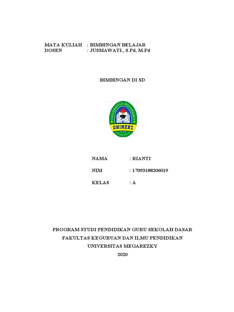 Makalah Bimbingan Belajar SD | PDF