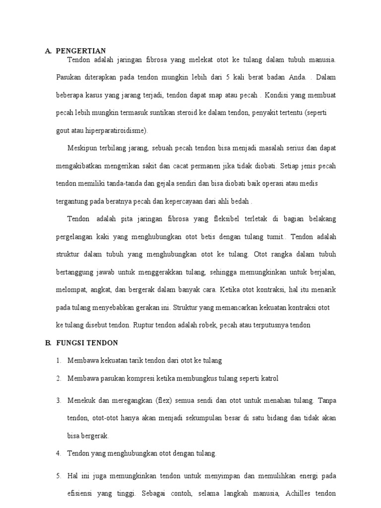 Ruptur Tendon: Penyebab, Gejala, dan Pengobatan | PDF | Sains & Matematika