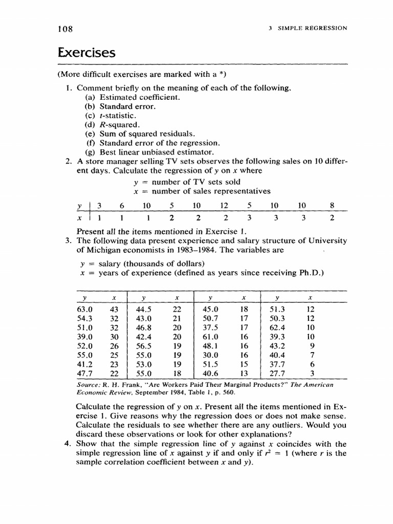 Problem Set On Simple Regression | PDF | P Value | Regression Analysis