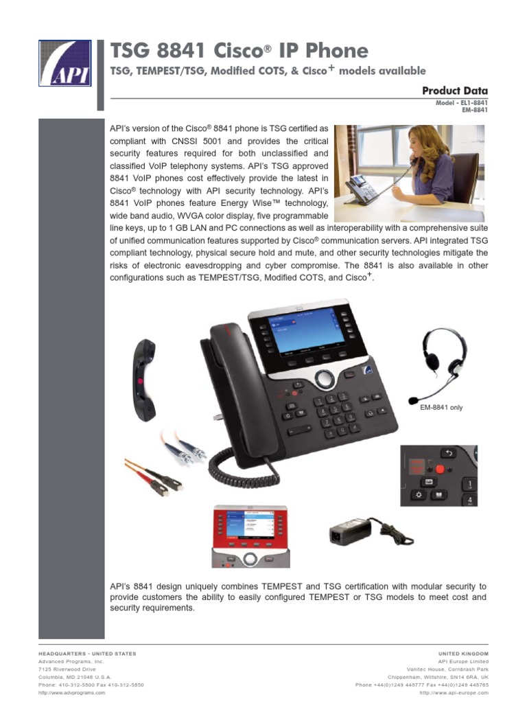 8841 TSG Approved Class A Cisco 8841 CNSS VOIP Phone | PDF | Session ...
