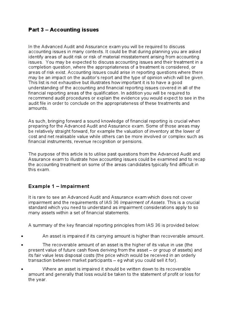 Part 3 Accounting Issues | PDF | Intangible Asset | Audit