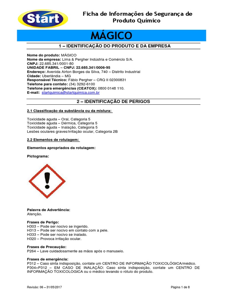 Magico - Start | PDF | Embalagem e rotulagem | Águas residuais