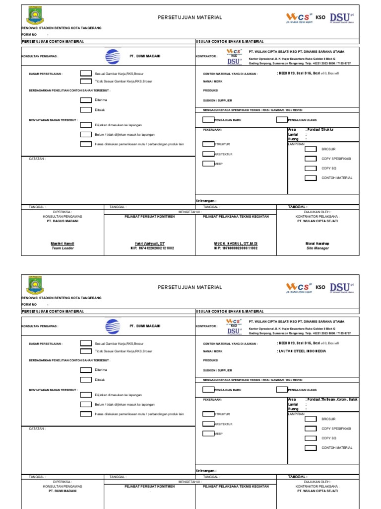 Form Aproval Material Ok | PDF