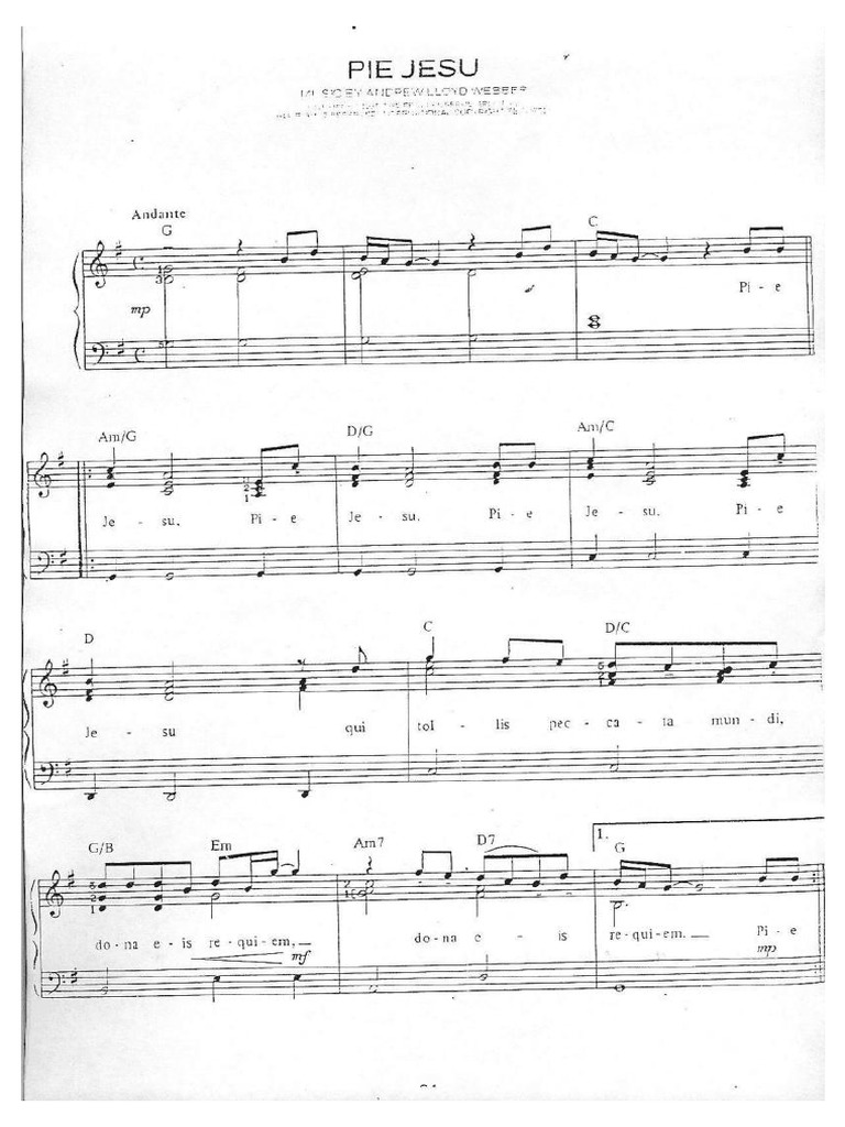 Pie Jesu - Webber (Piano e Soprano) | PDF