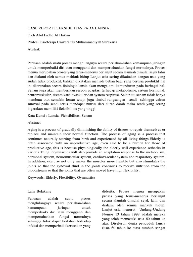 Case Report Fleksibilitas Pada Lansia | PDF