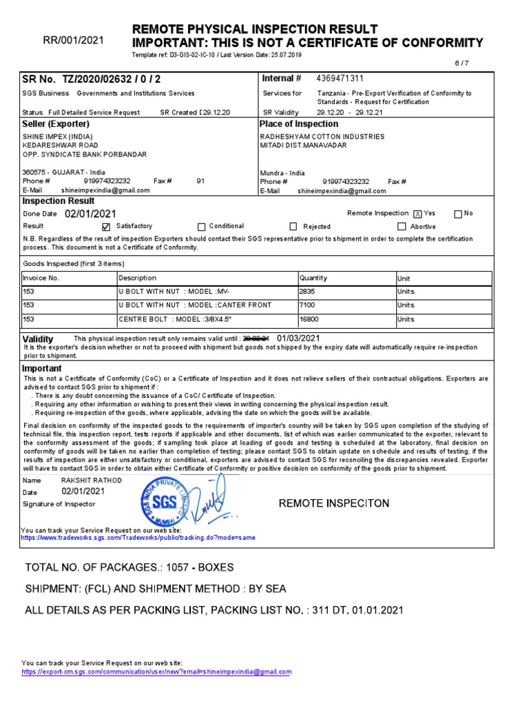 Pir Copy - 02!01!2021 - Shine Impex India Ir | PDF