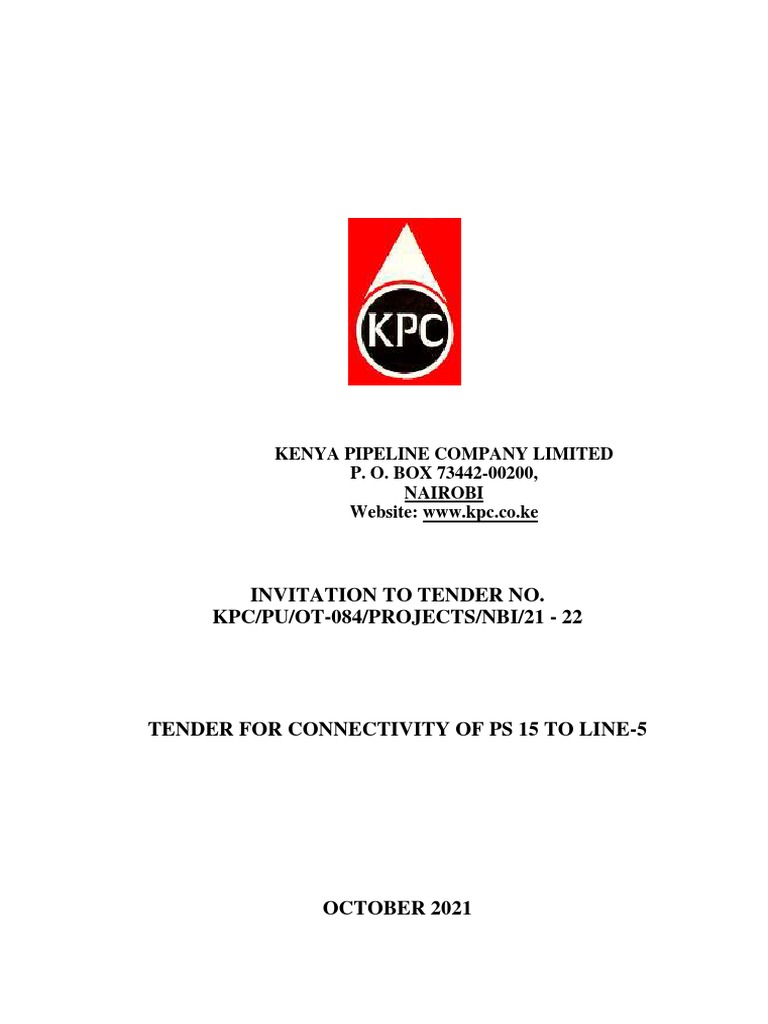 Kpc-Pu-Ot-084-Projects-Nbi-21 - 22 Tender For Connectivity of KPRL PS15 To Line-5 | PDF | High ...