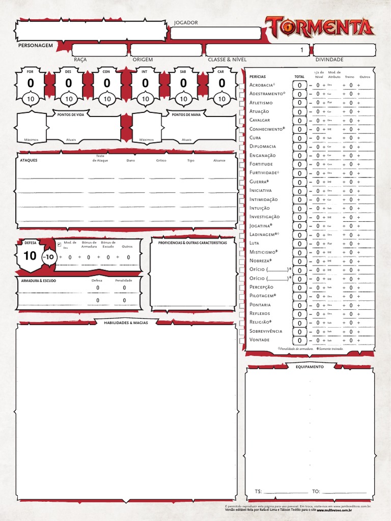 Ficha T20 EDITAVEL v1.8 1 | PDF