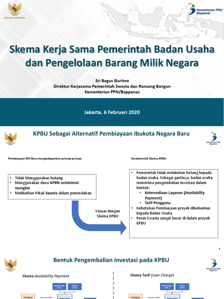 Bahan Paparan Skema Kerja Sama Pemerintah Badan Usaha Dan Pengelolaan BMN | PDF
