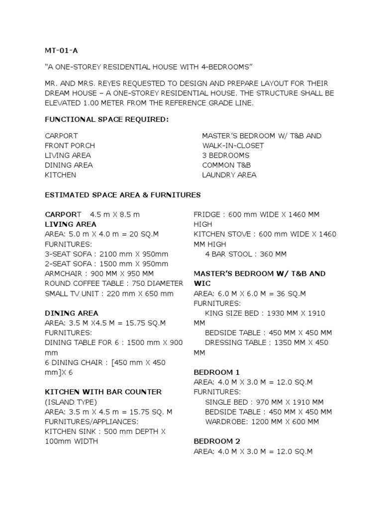 Architectural Programming | PDF | Bedroom | Kitchen