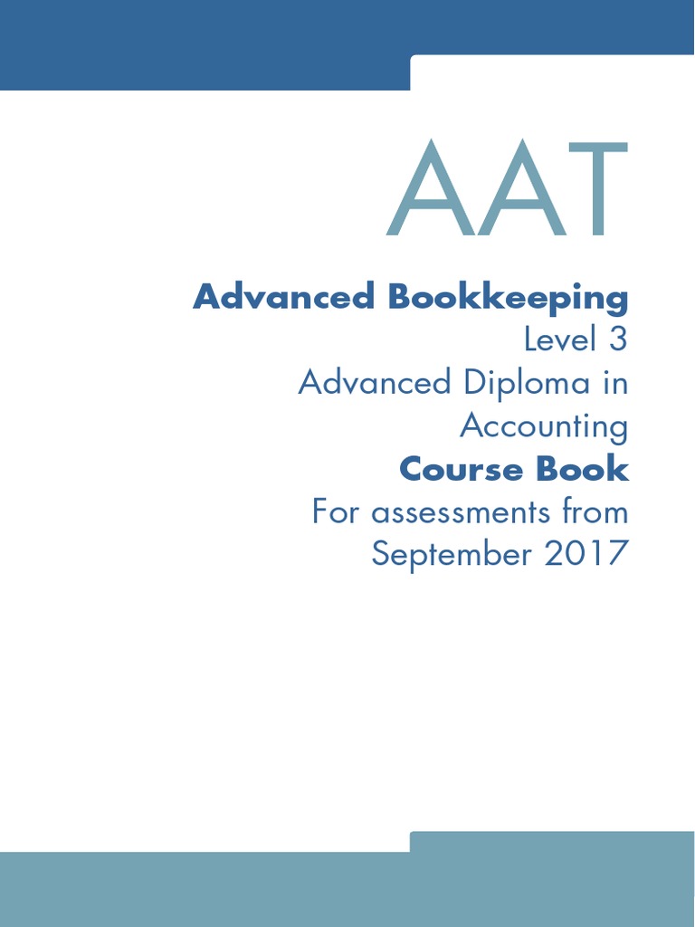 Level 3 - Advanced Bookkeeping - Course Book | PDF | Debits And Credits ...