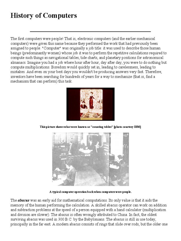 History of Computers | PDF | Integrated Circuit | Computer Program