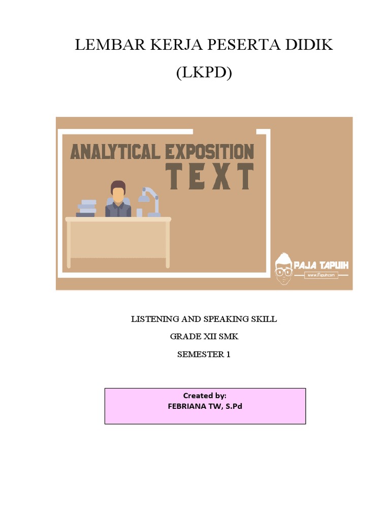 LKPD SMK Analytical Exposition Text | PDF | Cognitive Science | Human ...