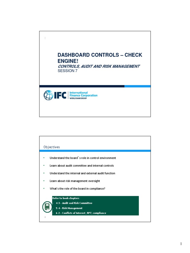 Session 7 Dashboard Controls | PDF | Internal Control | Internal Audit
