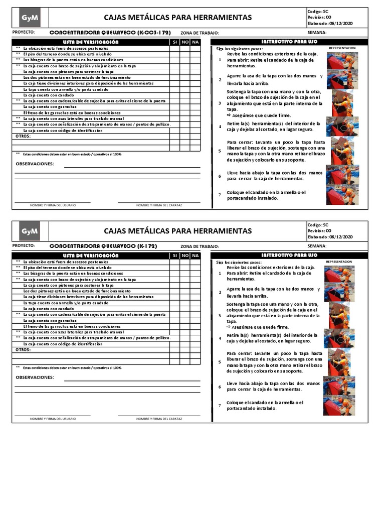Inspección de Cajas de Herramientas - 210917 - 135158 | PDF