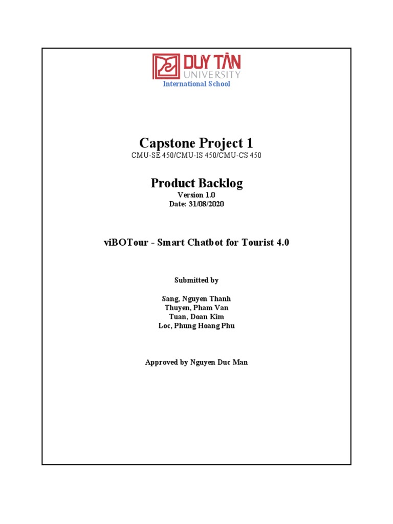 Capstone Project 1: Product Backlog | PDF | Scrum (Software Development) | Software Development