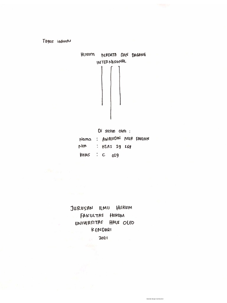 Awaludin Nur Fauzan-H1a119169-Hukum Perdata Dan Dagang Internasional | PDF