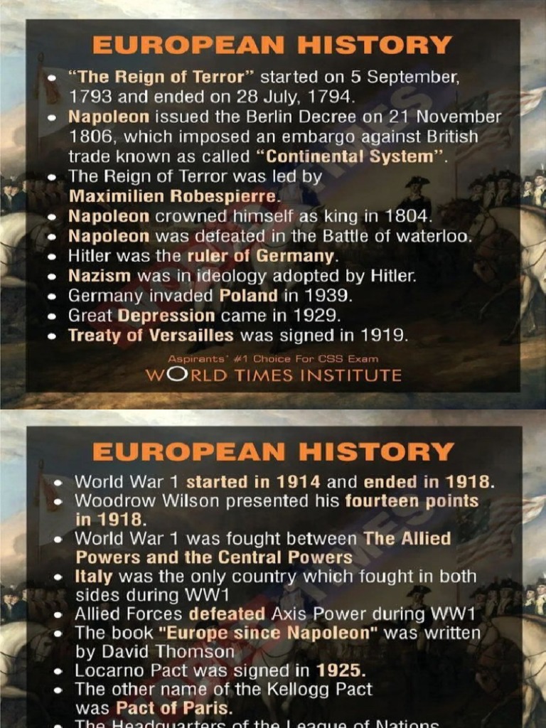 European History MCQs | PDF