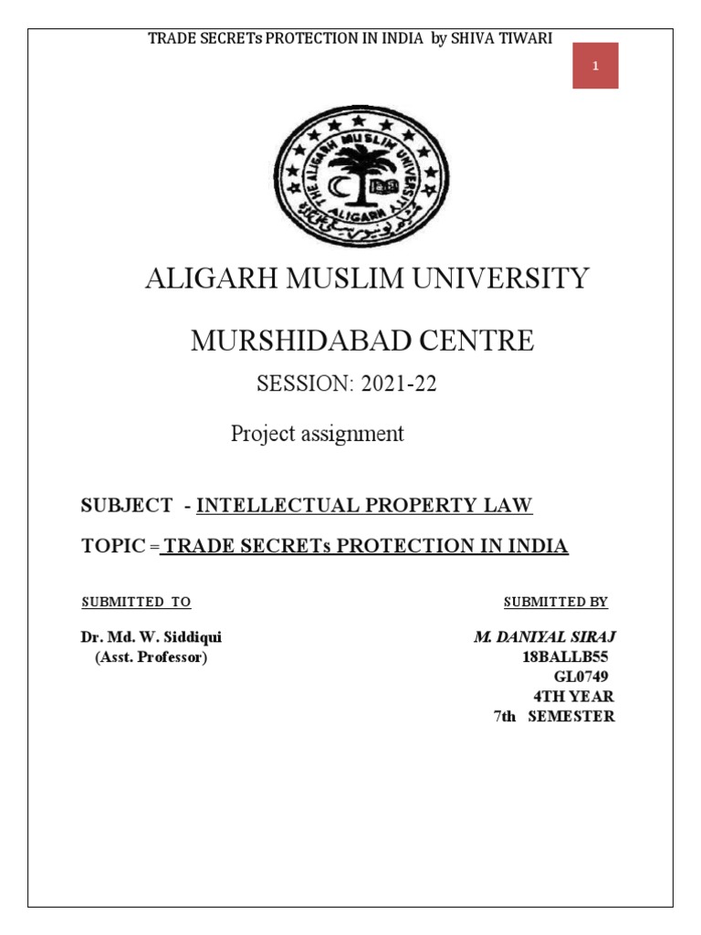 Trade Secret Protection in India | PDF | Trade Secret | Non Disclosure ...