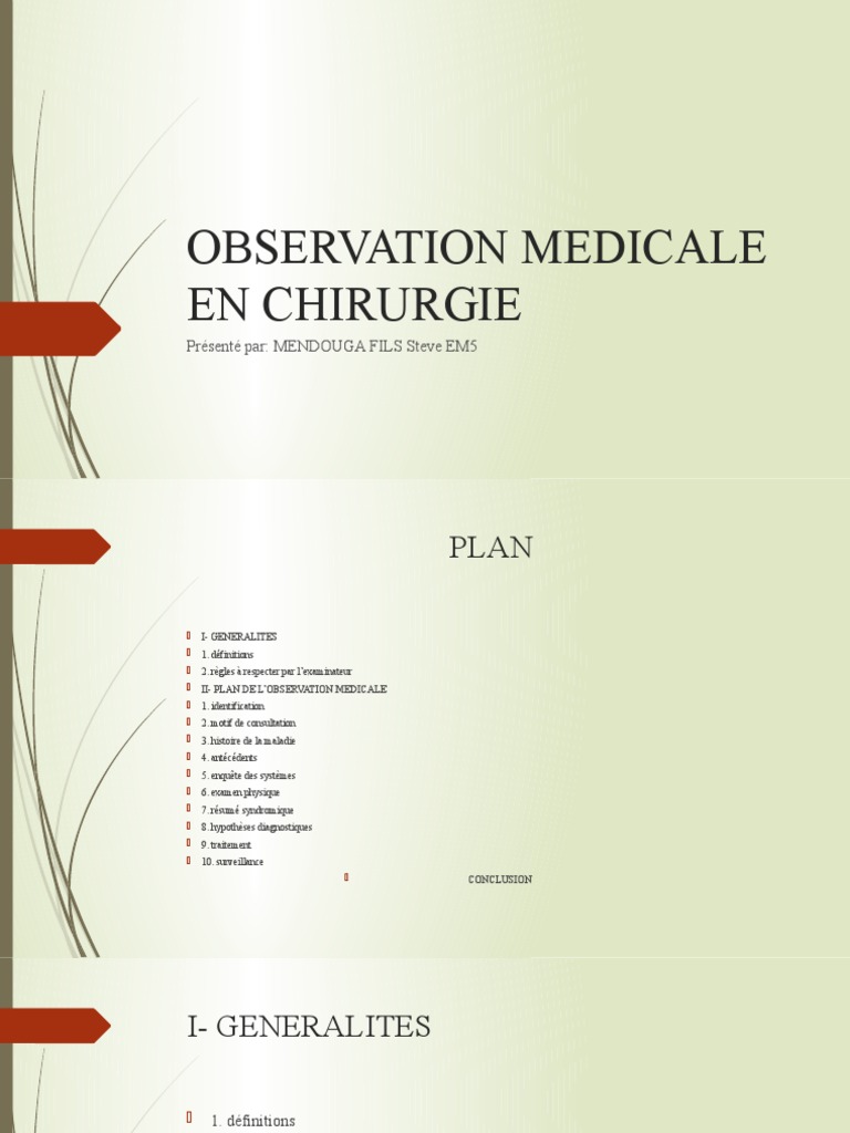 Observation Medicale en Chirurgie-1 | PDF | Médecine | Épidémiologie