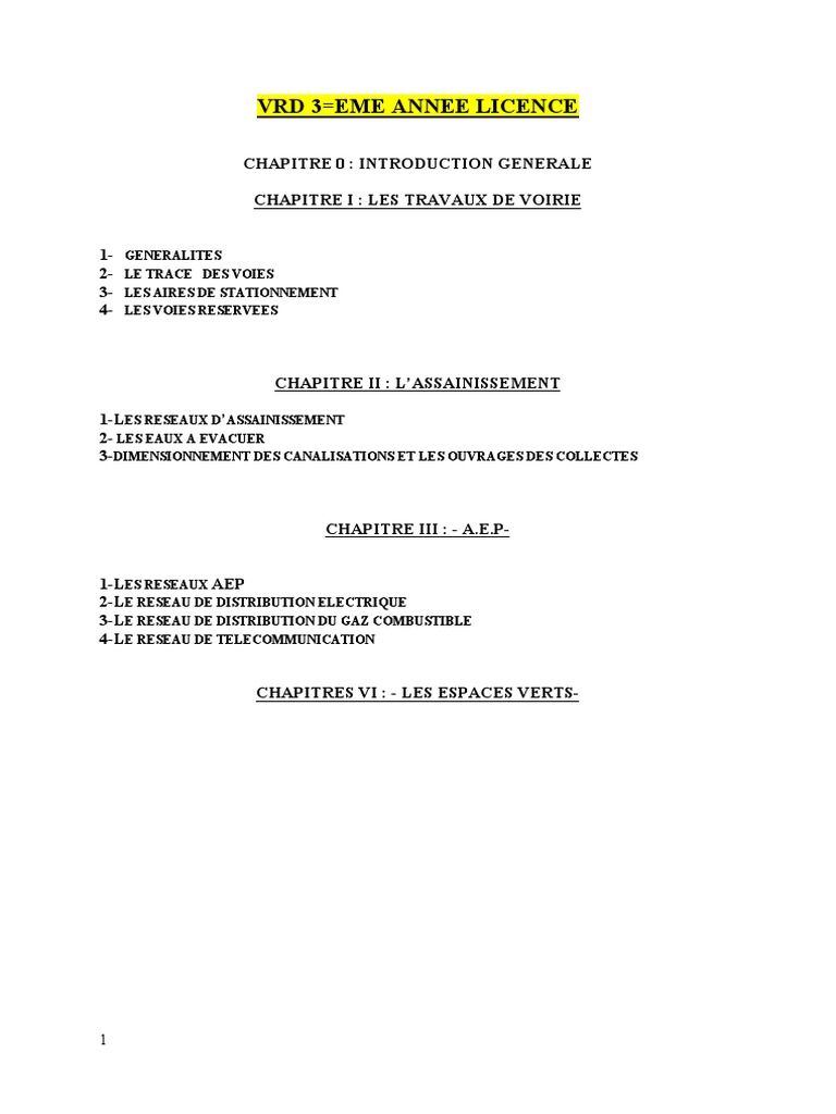 Cours VRD-GC | PDF | Stationnement | Cercle