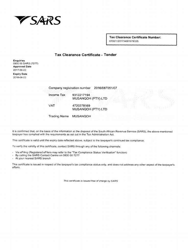 Tax Clearance | PDF | Taxes | Policy