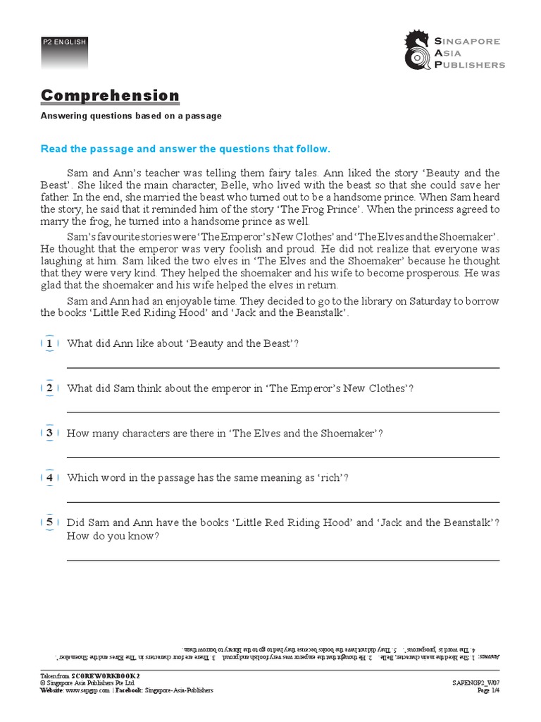 Comprehension: Read The Passage and Answer The Questions That Follow ...